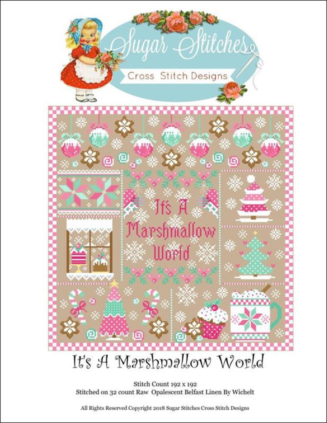 It's A Marshmallow World Counted Cross Stitch Pattern by Sugar Stitches ...