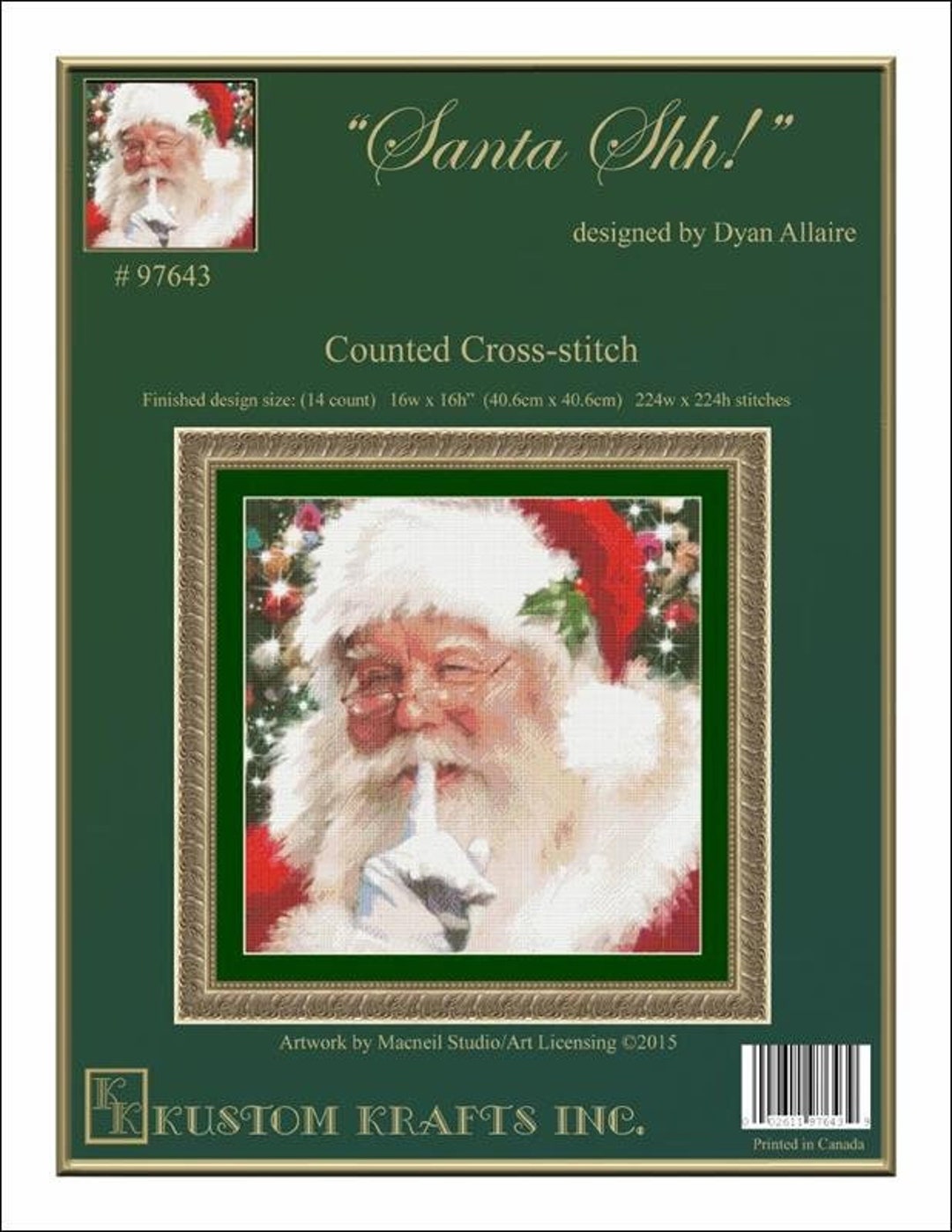 Santa Shhh Counted Cross Stitch Pattern - Etsy