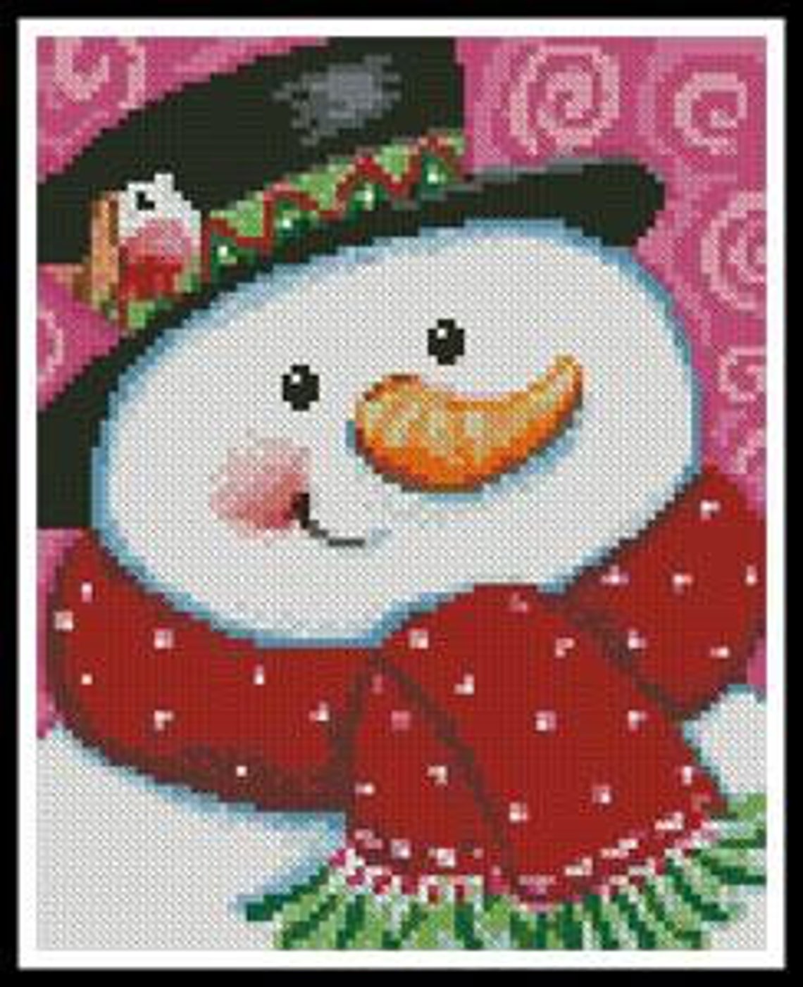 Mini Merry Snowman Counted Cross Stitch Pattern - Etsy