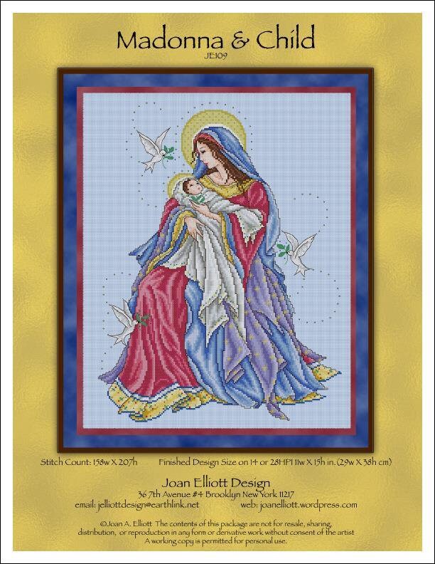 Madonna & Child Counted Cross Stitch Pattern - Etsy