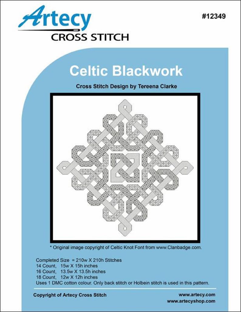 Celtic Blackwork Counted Cross Stitch Pattern by Artecy Cross Stitch - Etsy