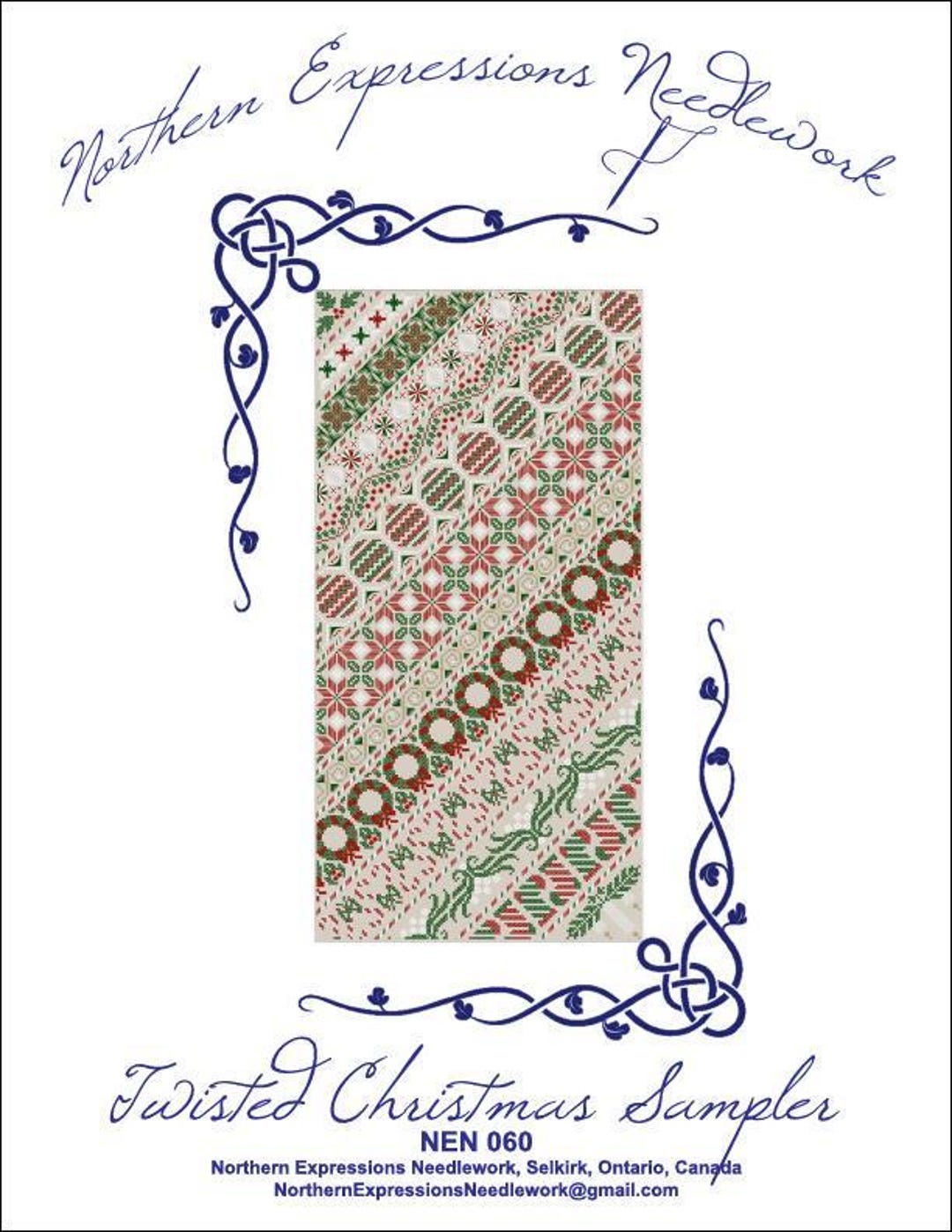 Twisted Christmas Sampler Counted Cross Stitch Pattern by Northern ...