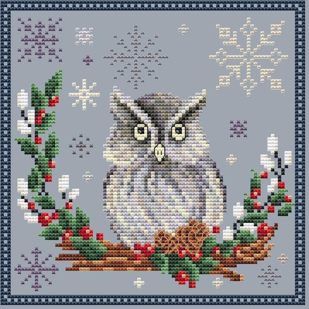 Winter Owl Counted Cross Stitch Pattern - Etsy