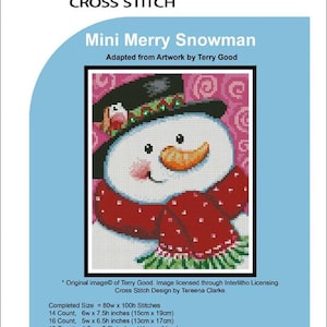 Mini Merry Snowman Counted Cross Stitch Pattern - Etsy
