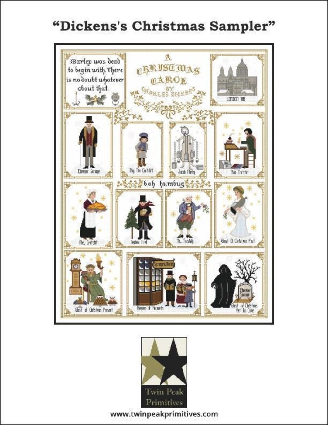 Dickens' S Christmas Sampler Counted Cross Stitch Pattern by Twin Peak ...