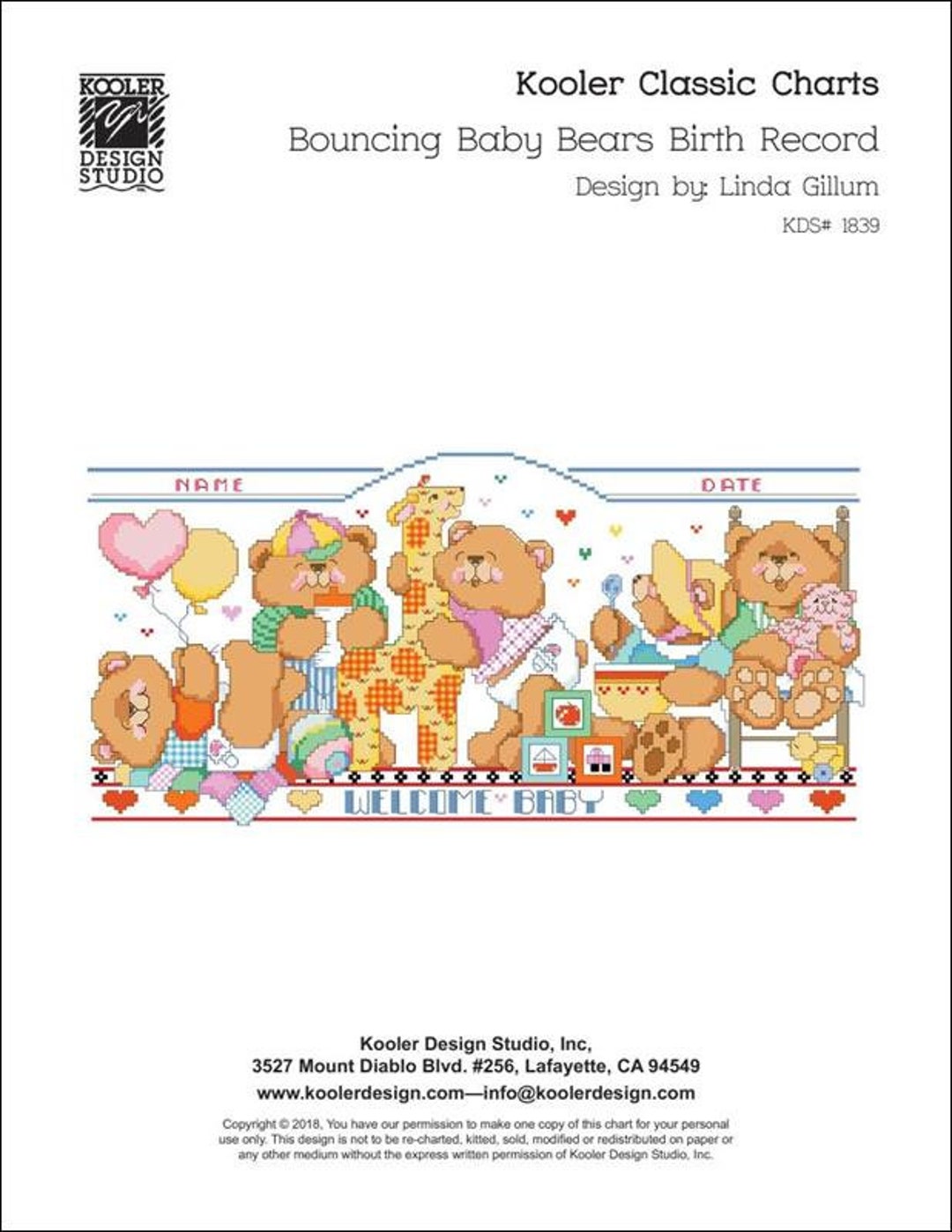 Bouncing Bears Birth Record Counted Cross Stitch Pattern - Etsy