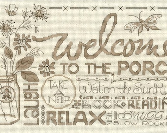 Porch Welcome Cross Stitch Kit - Etsy