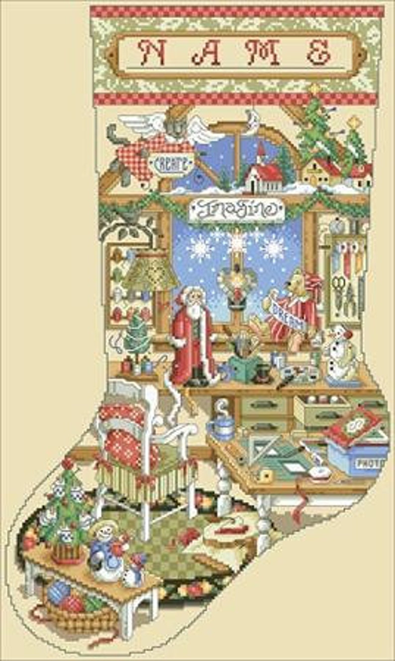 Crafter's Corner Stocking Counted Cross Stitch Pattern - Etsy