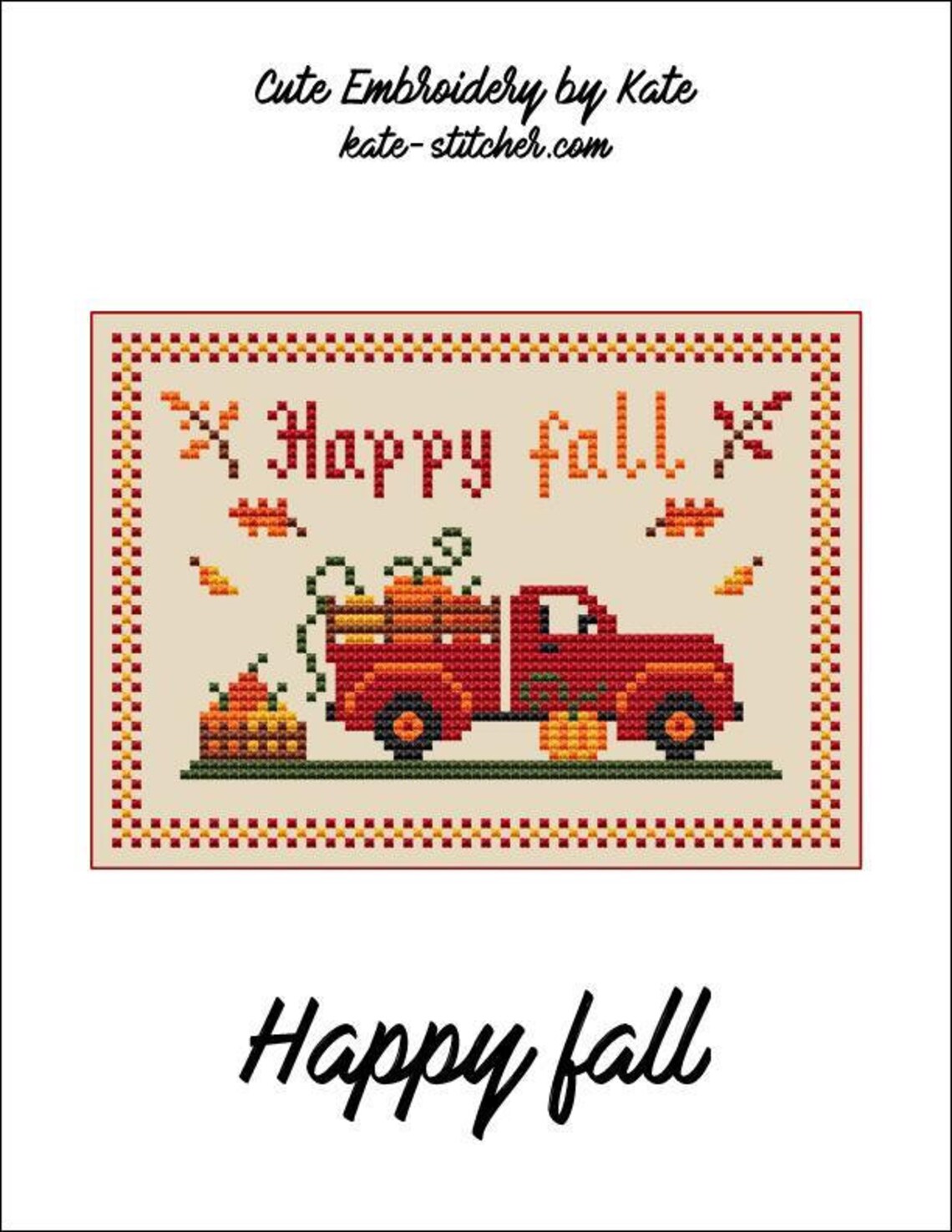 Happy Fall Counted Cross Stitch Pattern - Etsy