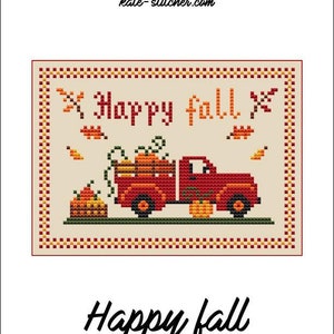 Happy Fall Counted Cross Stitch Pattern - Etsy