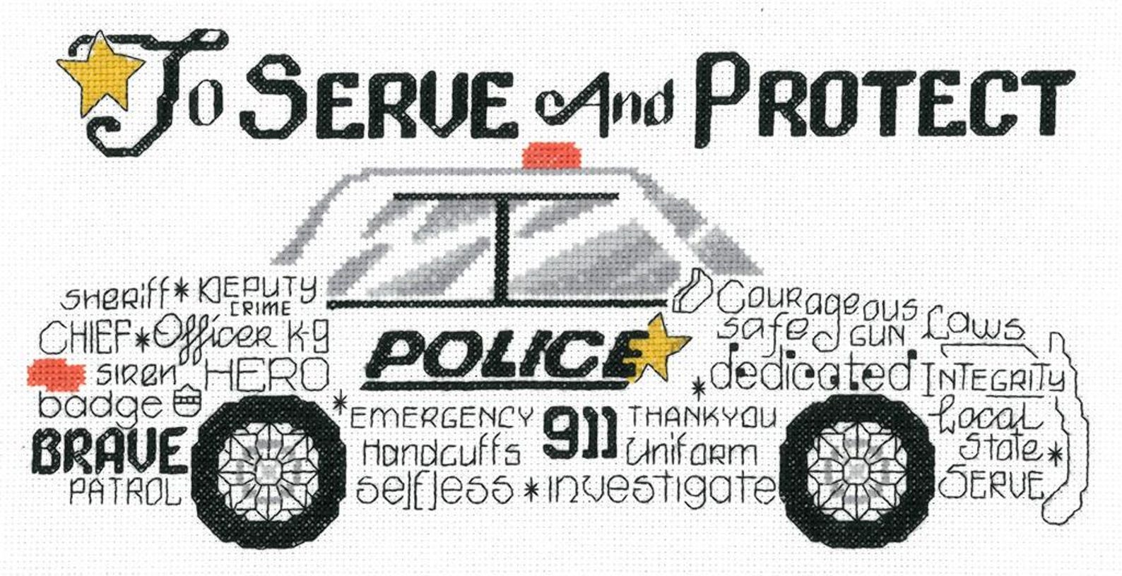 Let's Appreciate Police Counted Cross Stitch Pattern by Imaginating - Etsy