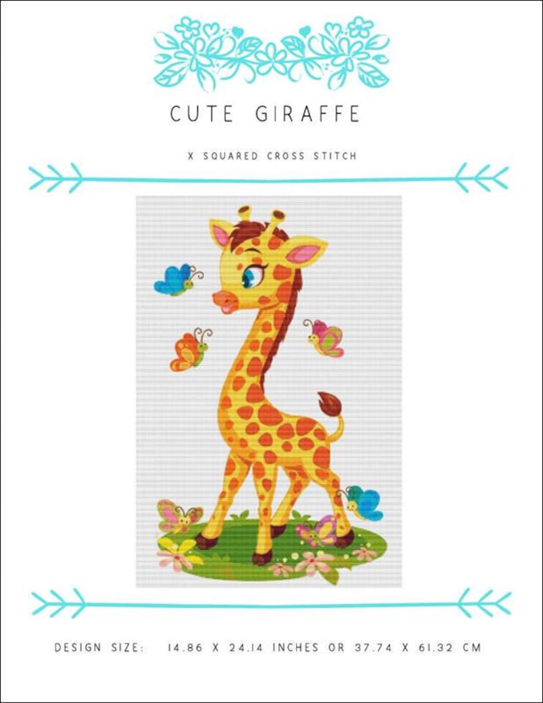 Cute Graffe Counted Cross Stitch Pattern - Etsy