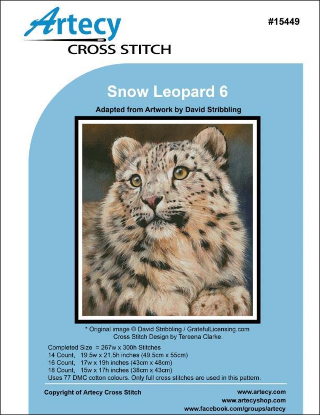 Snow Leopard 6 Counted Cross Stitch Pattern - Choice of 3 Sizes - Etsy