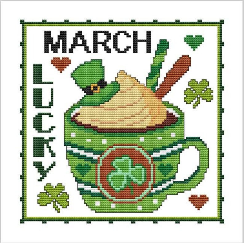 A Year of Mugs Counted Cross Stitch Pattern Choice of All 12 Months or ...