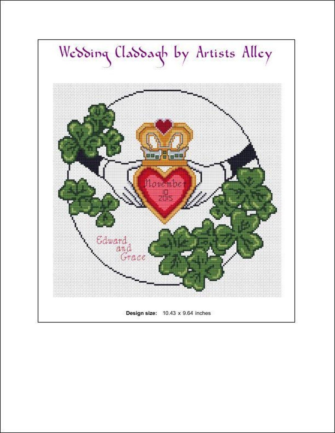 Wedding Claddagh Counted Cross Stitch Pattern by Artists Alley - Etsy