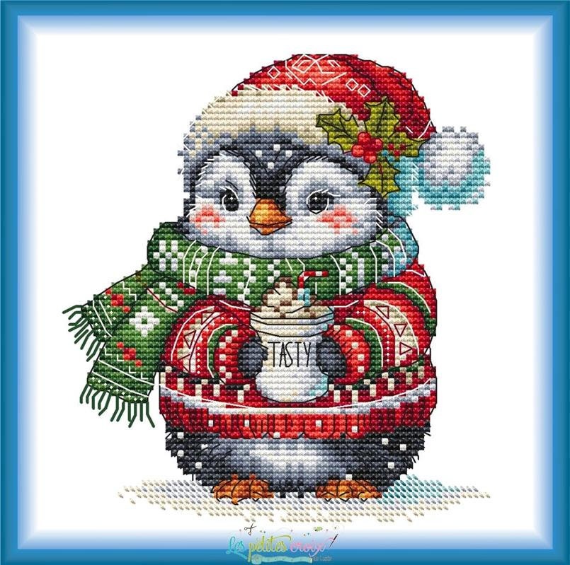 Penguin With His Chocolate Counted Cross Stitch Pattern - Etsy