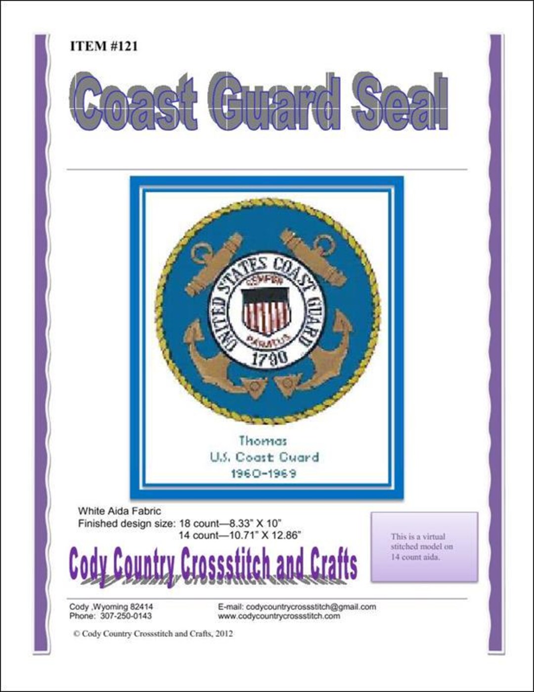 Coast Guard Seal Counted Cross Stitch Pattern - Etsy