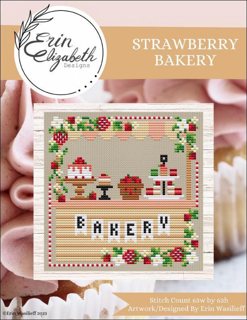 Strawberry Bakery Counted Cross Stitch Pattern - Etsy