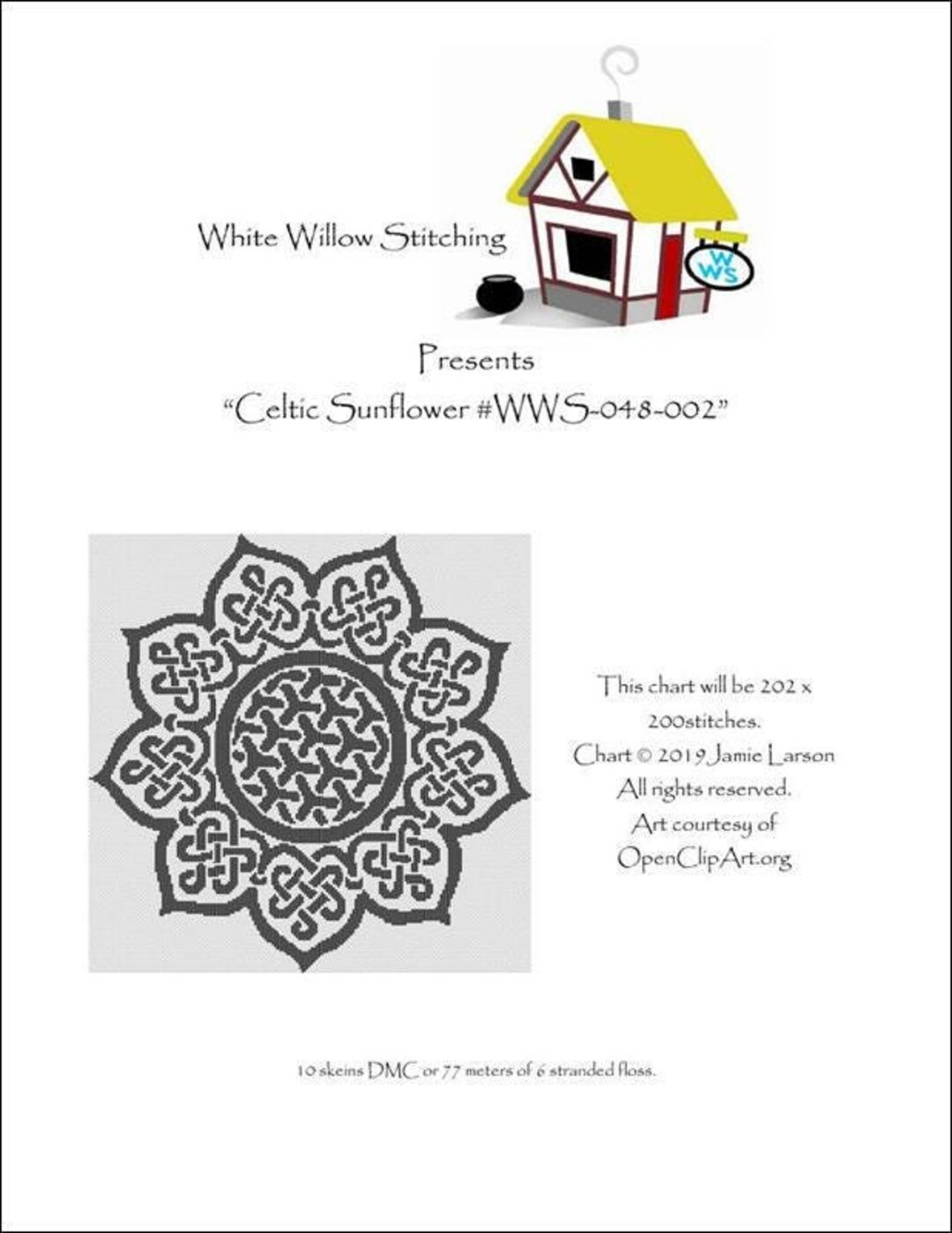 Celtic Sunflower Counted Cross Stitch Pattern by White Willow Stitching ...