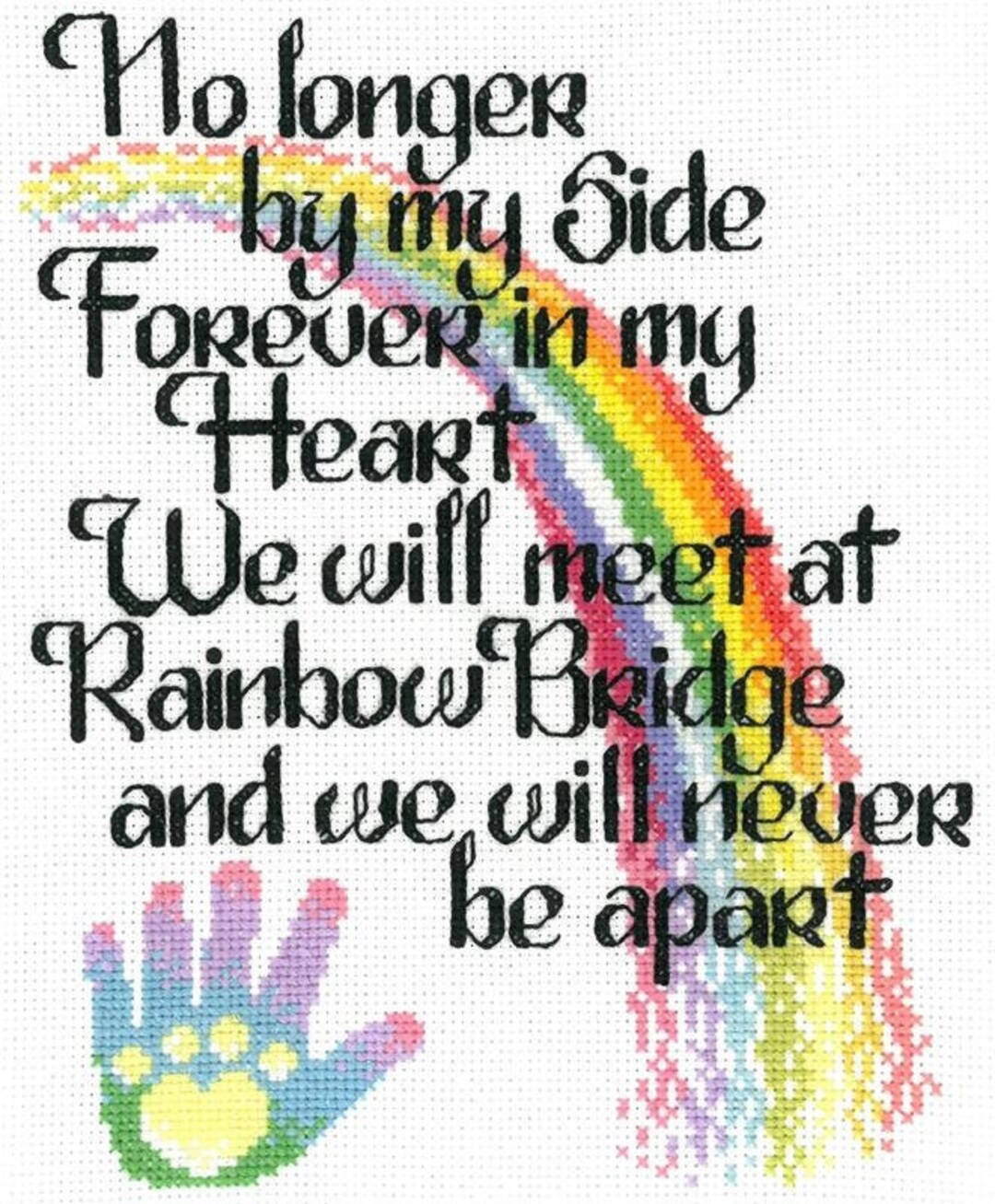 Let's Cross the Rainbow Bridge Counted Cross Stitch Pattern - Etsy