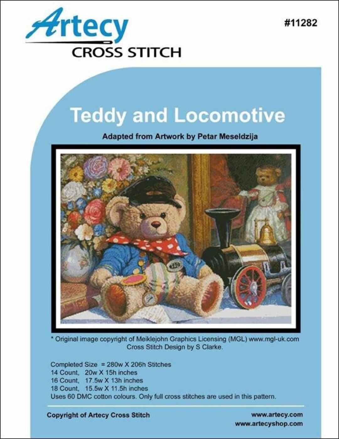 Teddy and Locomotive Counted Cross Stitch Pattern - Etsy