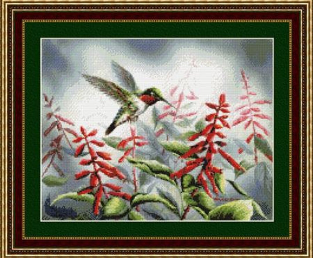 Hummingbirds Counted Cross Stitch Pattern - Etsy