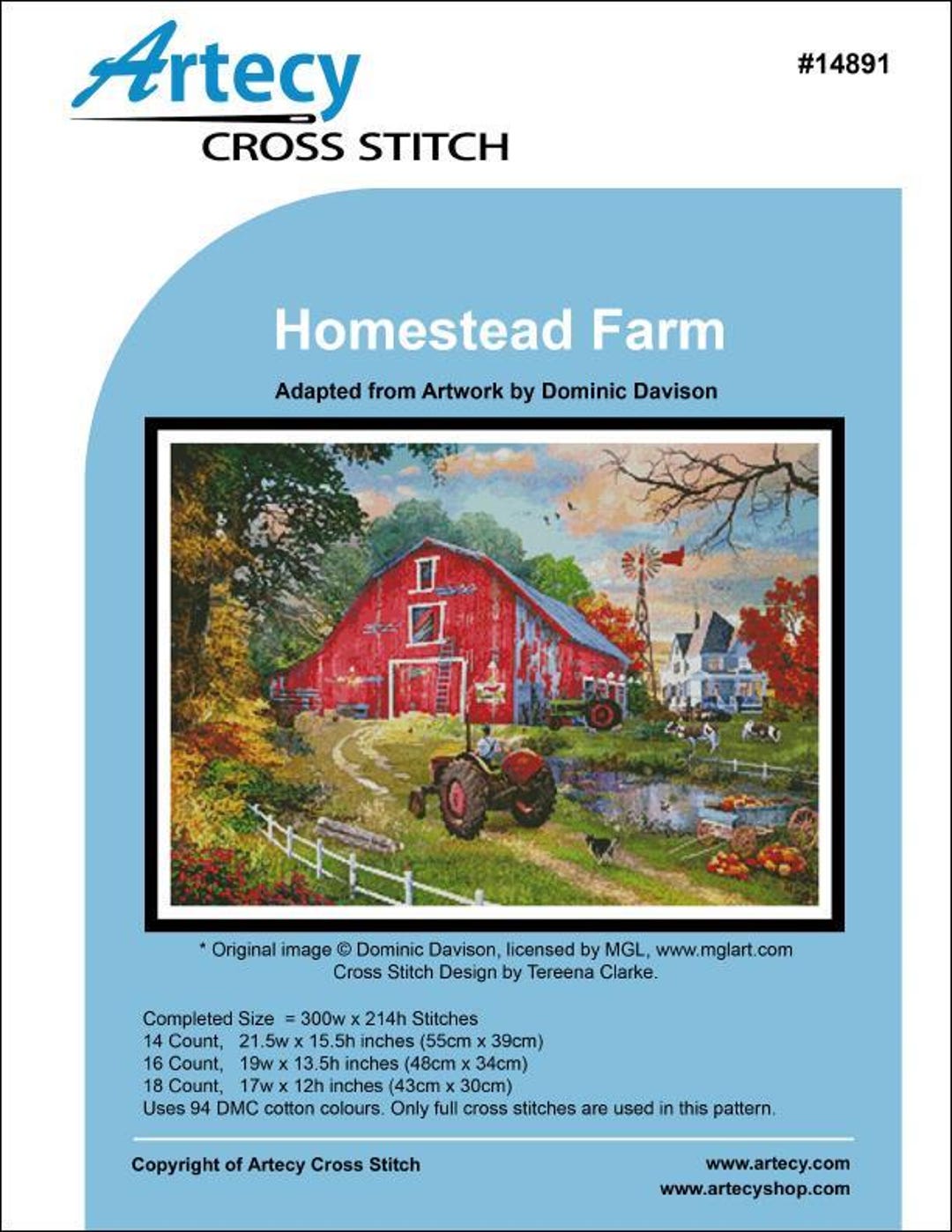 Choice of 2 Sizes - Homestead Farm Counted Cross Stitch Pattern by ...