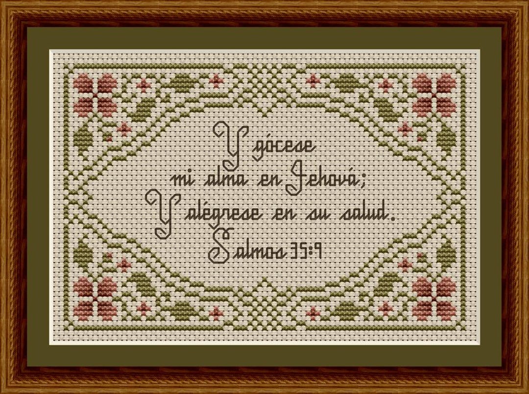 Bible Verse Pattern - Y Gócese Mi Alma En Jehová - Salmos 35:9 Counted ...