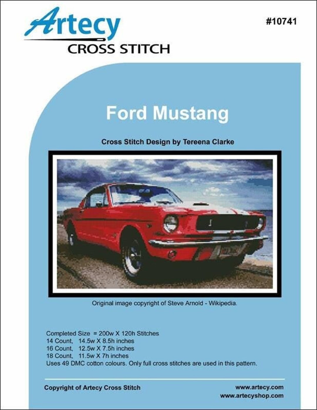 Ford Mustang Counted Cross Stitch Pattern by Artecy Cross Stitch - Etsy