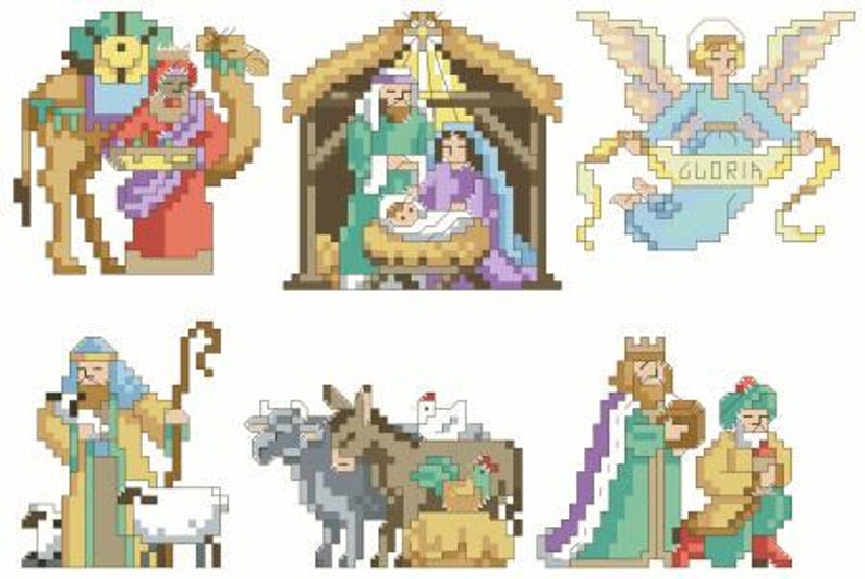 Nativity Ornaments Counted Cross Stitch Pattern by Kooler Design Studio ...