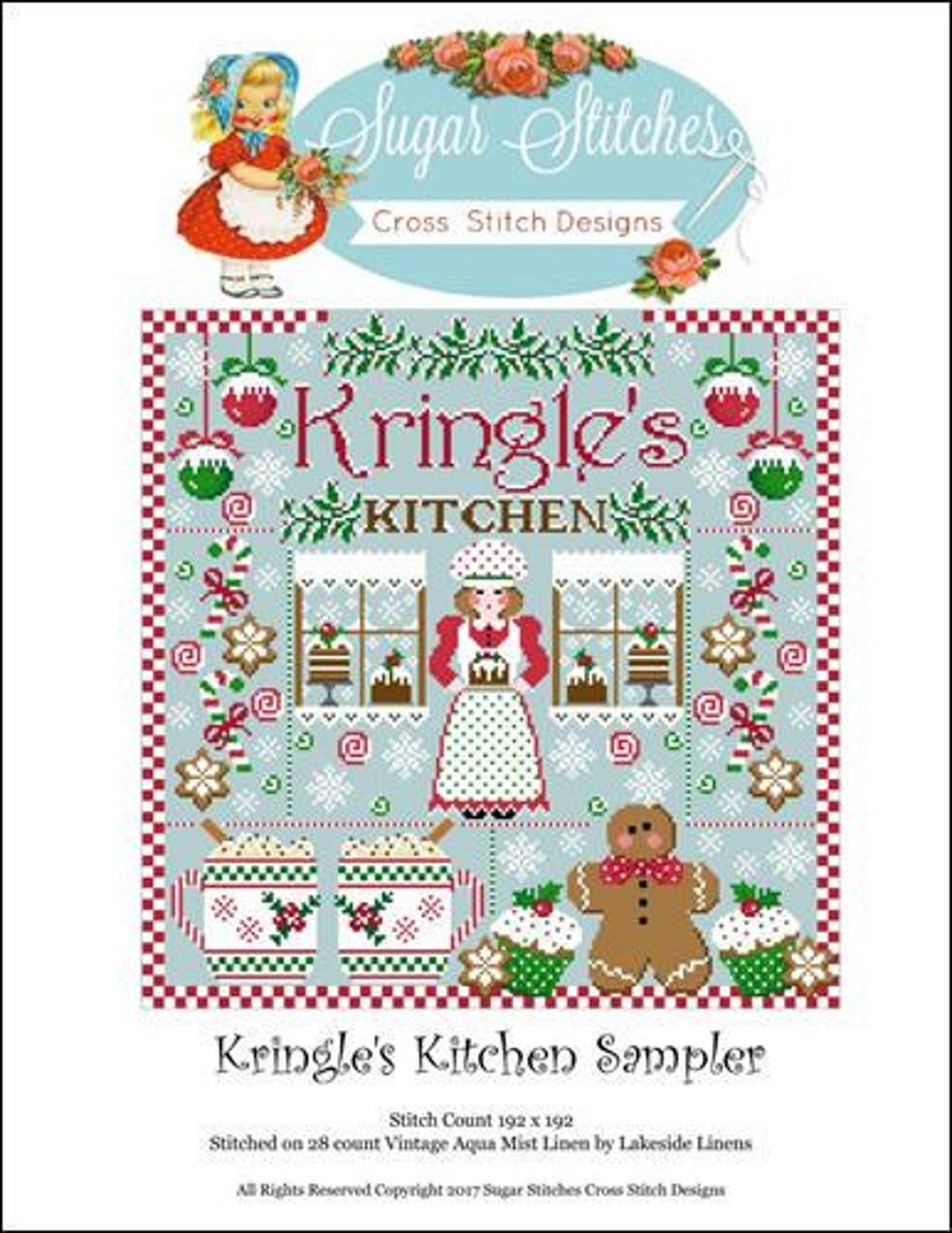 Kringles Kitchen Sampler Counted Cross Stitch Pattern by Sugar Stitches ...