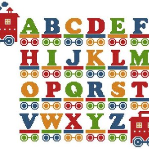 Train Alphabet Counted Cross Stitch Pattern - Etsy