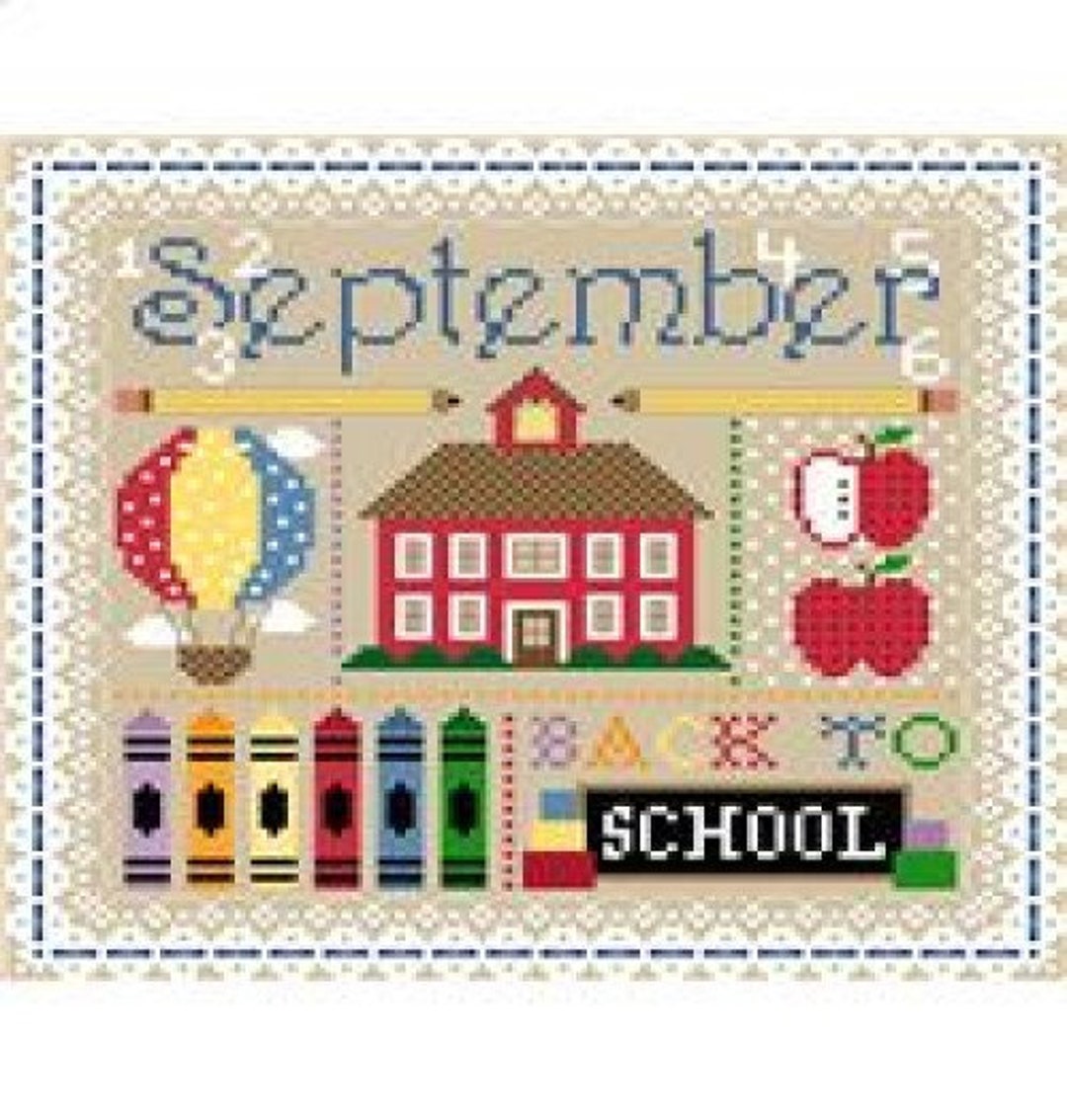 September Sampler Counted Cross Stitch Pattern - Etsy