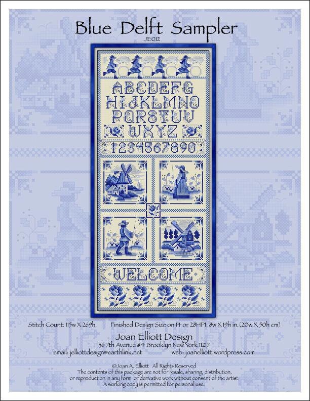 Blue Delft Sampler Counted Cross Stitch Pattern - Etsy