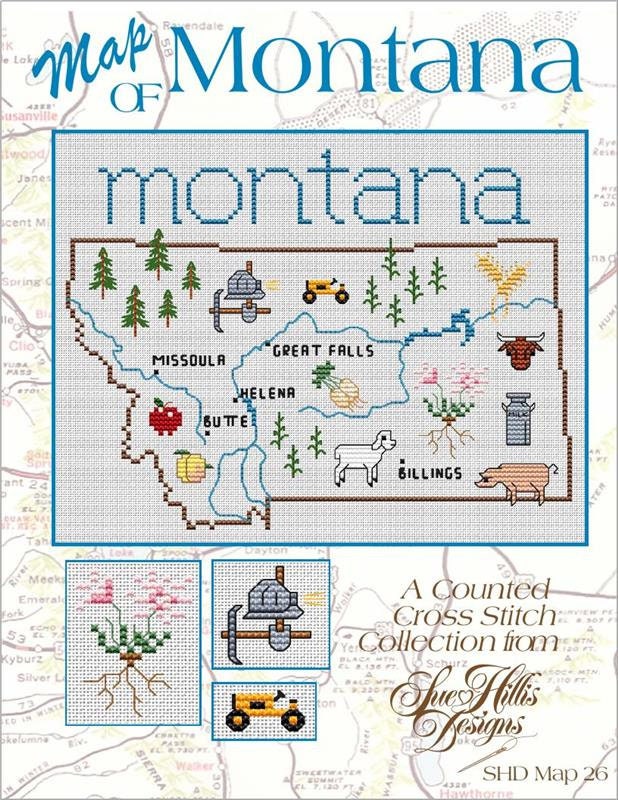Montana Map Counted Cross Stitch Pattern - Etsy