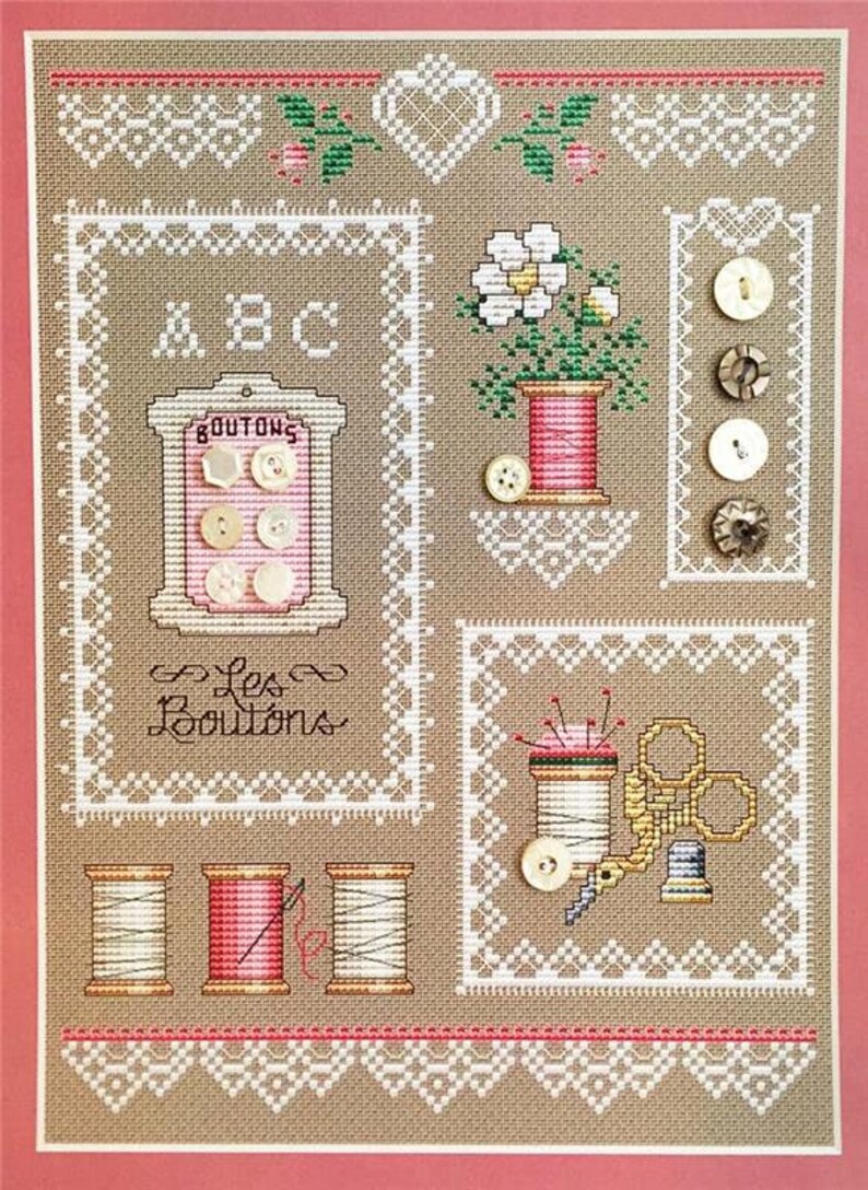 Buttons & Lace Counted Cross Stitch Pattern - Etsy