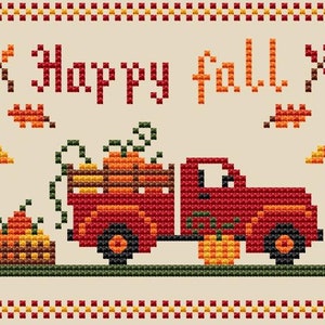 Happy Fall Counted Cross Stitch Pattern - Etsy