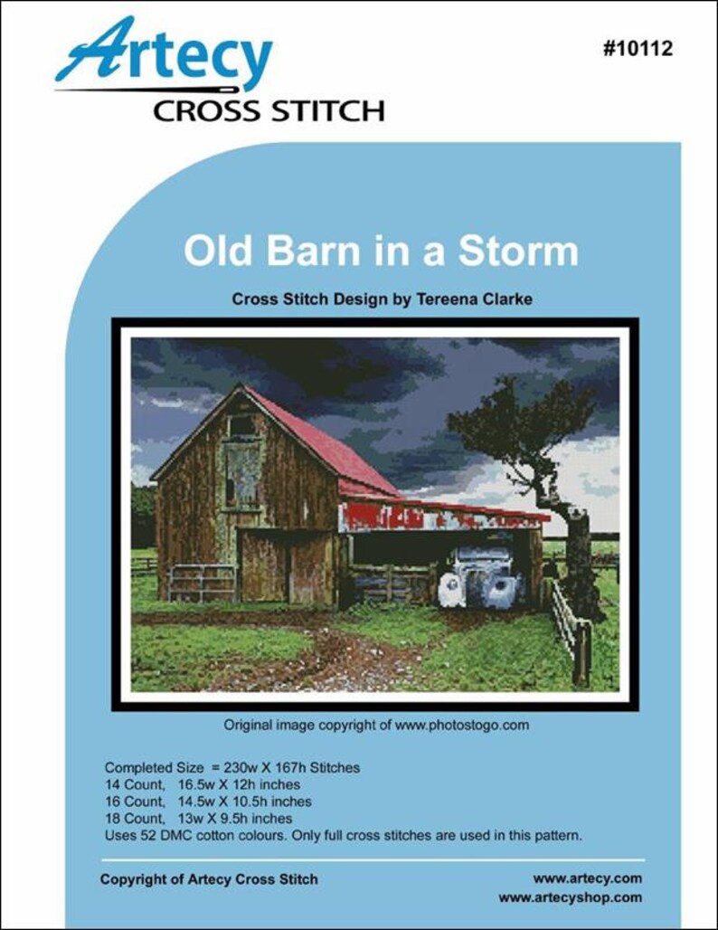 Old Barn in a Storm Counted Cross Stitch Pattern - Etsy