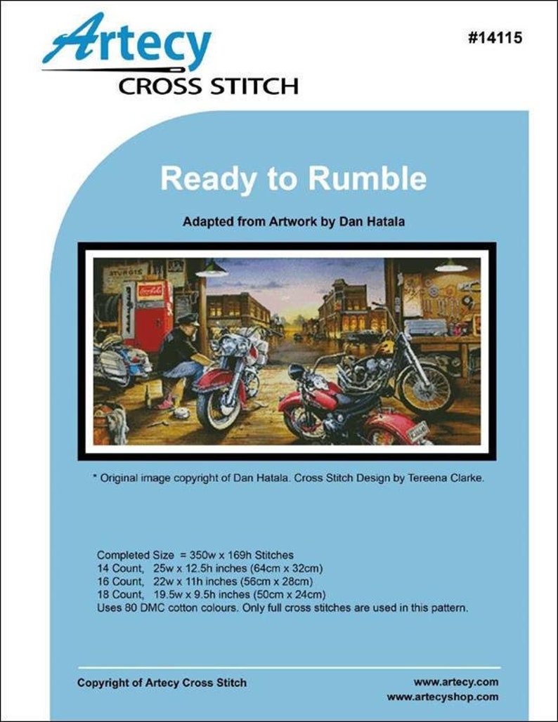 2 Sizes - Ready to Rumble Counted Cross Stitch Pattern by Artecy Cross ...
