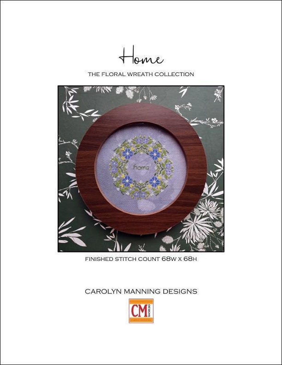 Home (the Floral Wreath Collection) Counted Cross Stitch Pattern by ...