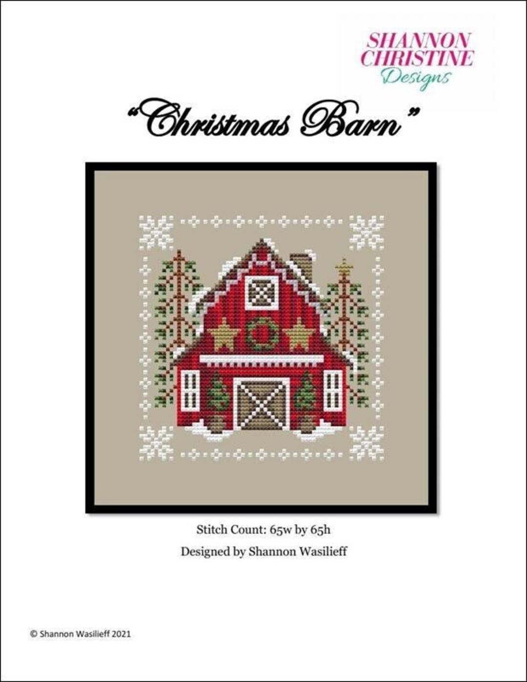 Christmas Barn Counted Cross Stitch Pattern by Shannon Christine ...