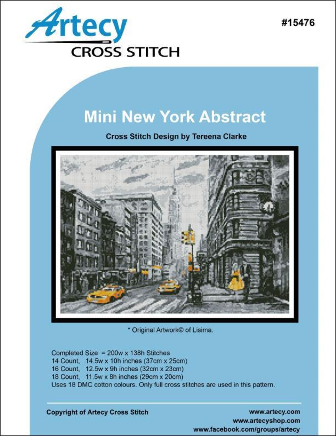 Choice of 4 Versions - New York Abstract Counted Cross Stitch Pattern ...