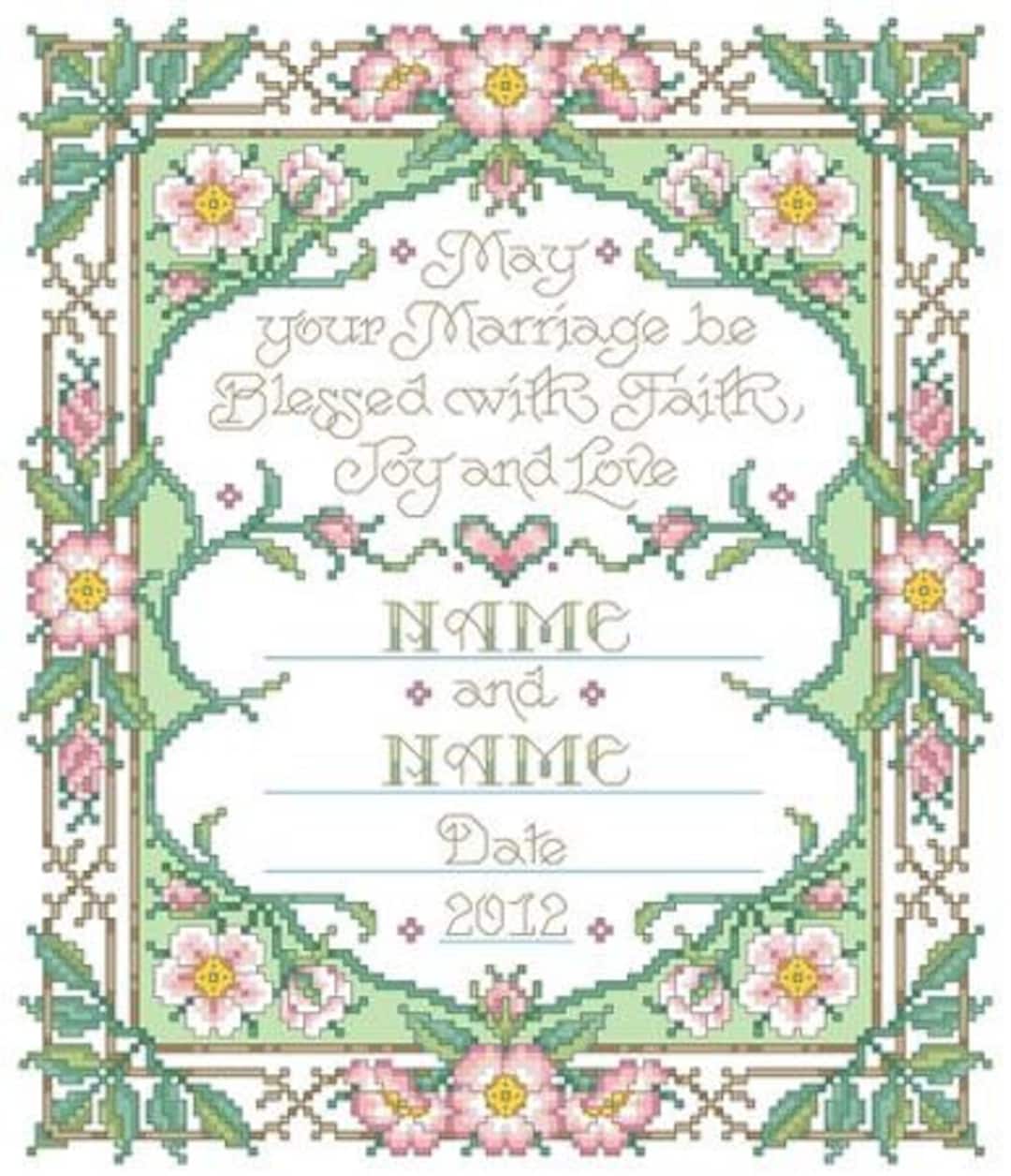 Wedding Sampler Counted Cross Stitch Pattern - Etsy