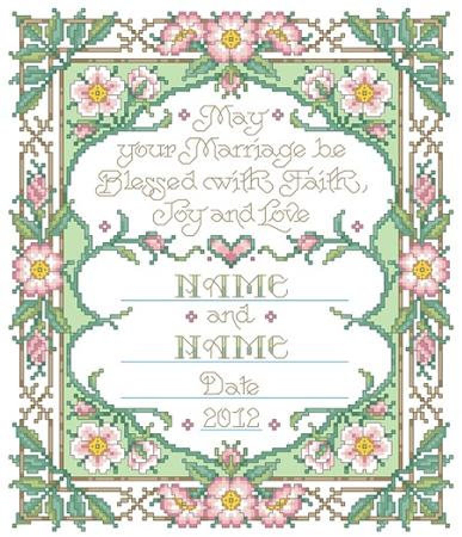 Wedding Sampler Counted Cross Stitch Pattern by Kooler Design Studio - Etsy