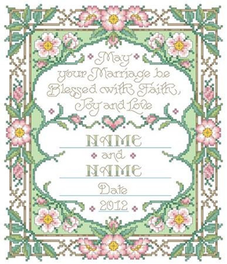 Wedding Sampler Counted Cross Stitch Pattern by Kooler Design Studio - Etsy