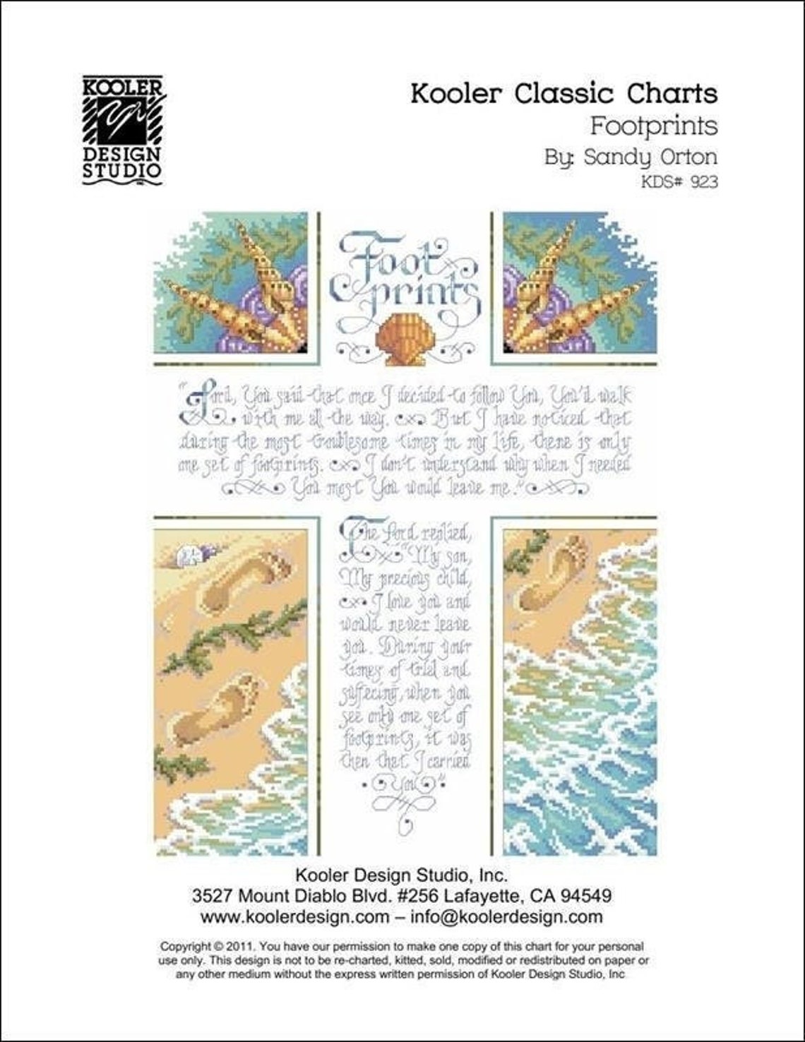 Footprints Counted Cross Stitch Pattern by Kooler Design Studio - Etsy