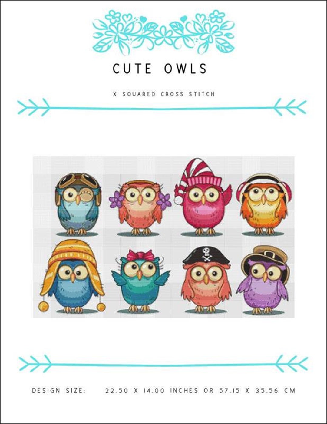 Cute Owls Counted Cross Stitch Pattern - Etsy