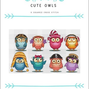 Cute Owls Counted Cross Stitch Pattern - Etsy