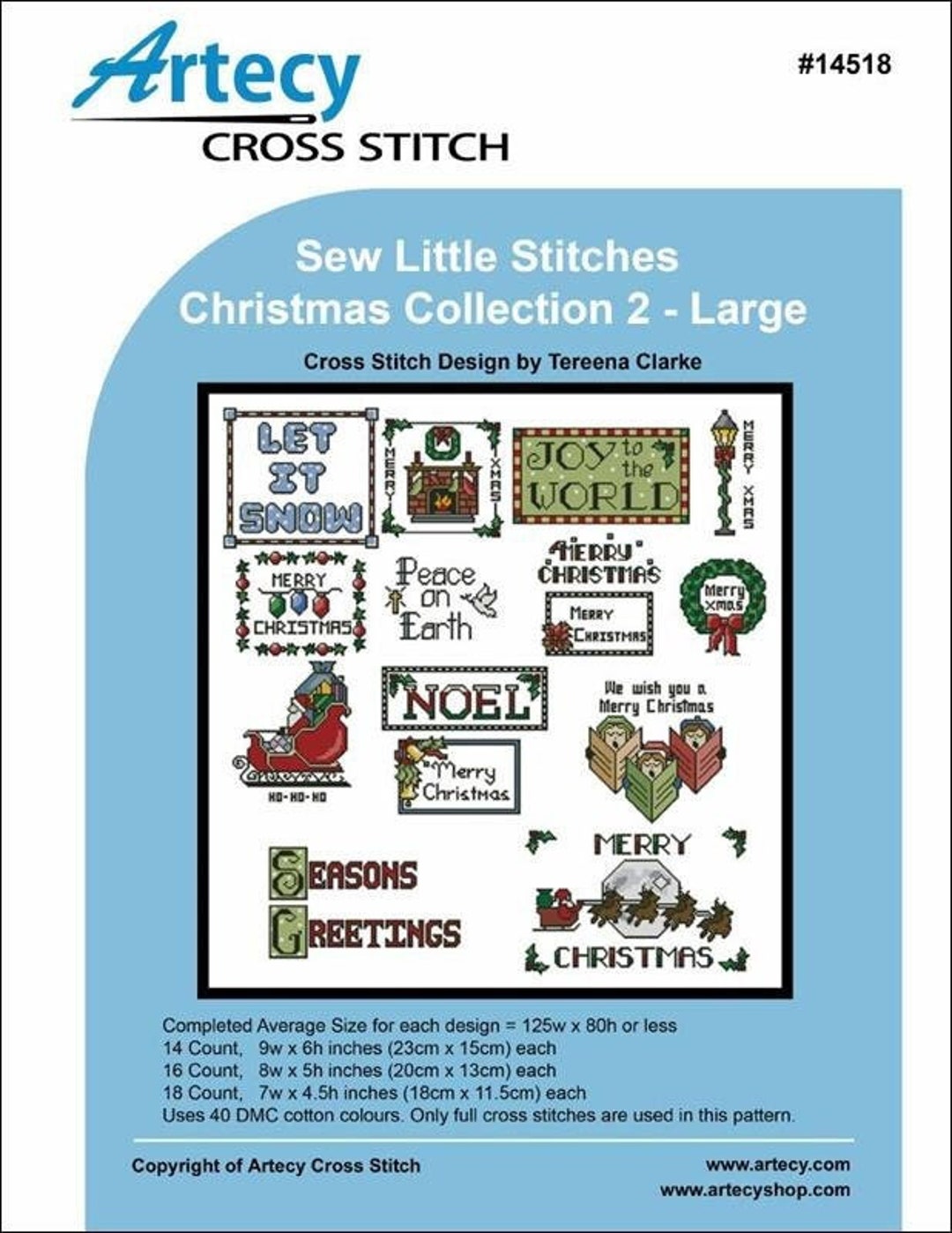 Sew Little Stitches Christmas Collection 2 large Counted Cross Stitch ...