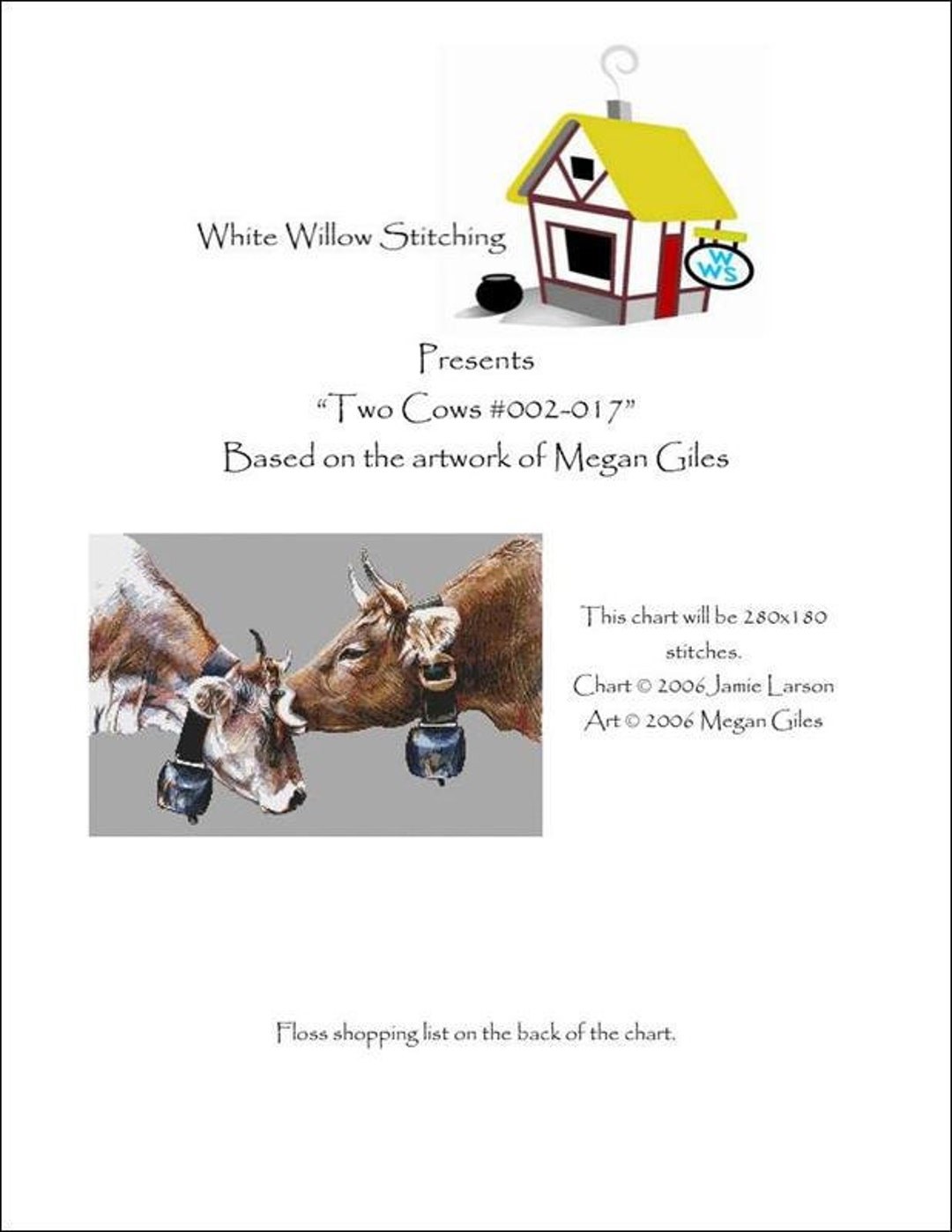Two Cows Counted Cross Stitch Pattern by White Willow Stitching - Etsy